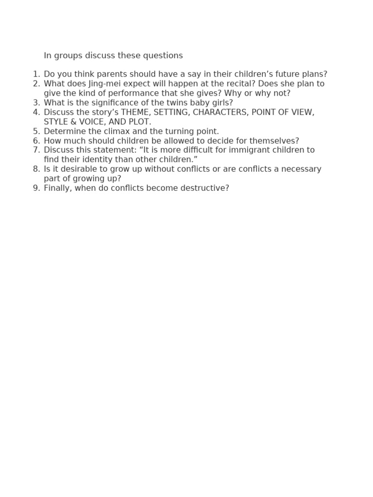 Close Read Questions | PDF