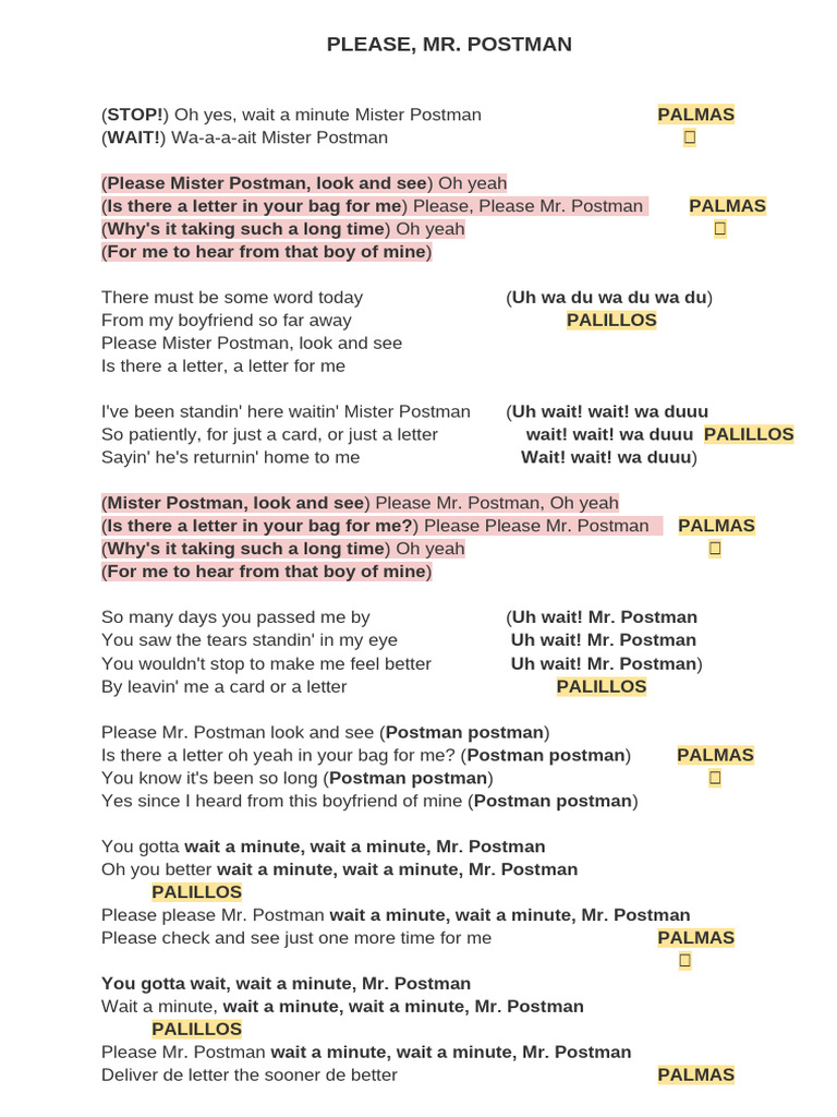 Please Mr. Postman | PDF