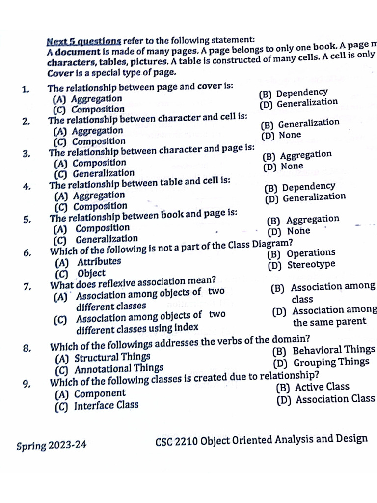 Ooad Sample Question | PDF