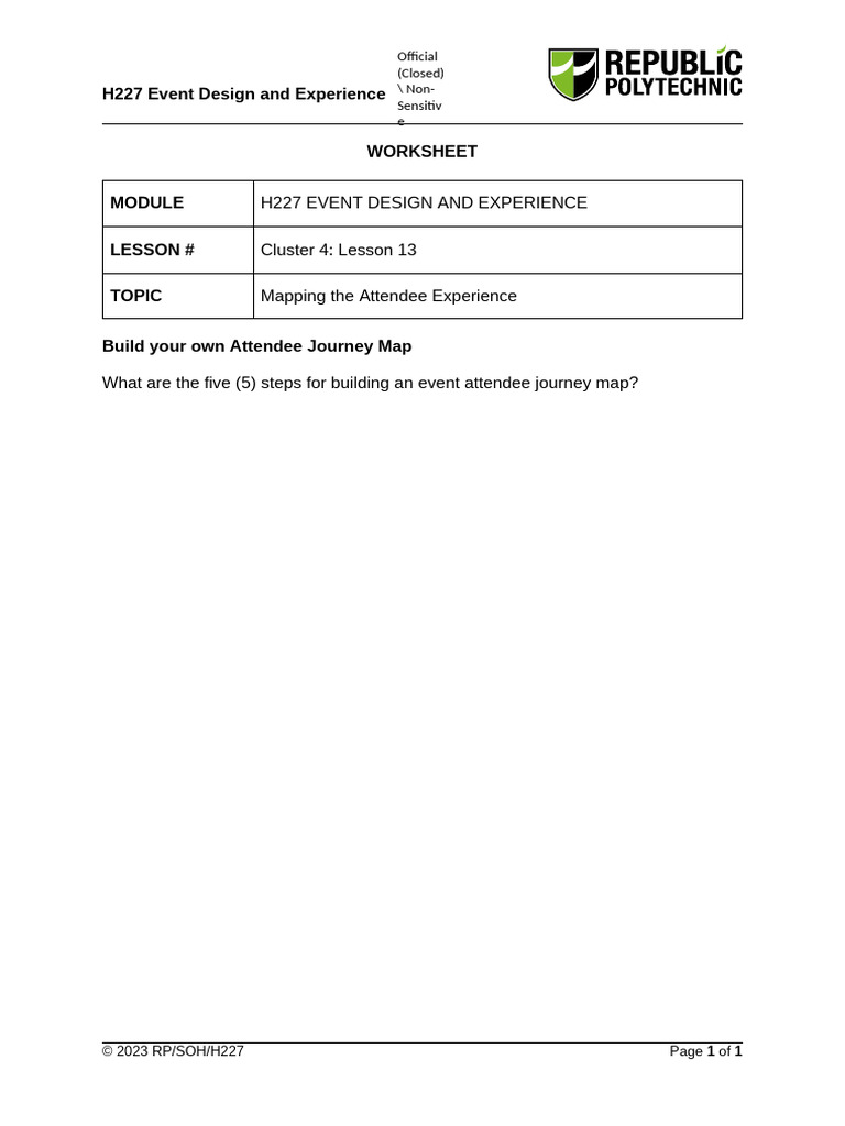 AY2023 Sem1 H227 Cluster 4 Lesson 13 Worksheet (Student) | PDF
