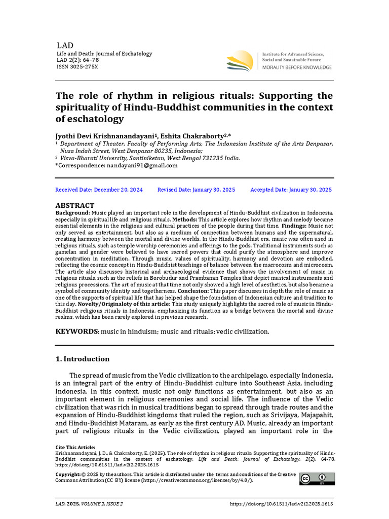 The Role of Rhythm in Religious Rituals Supporting The Spirituality of ...