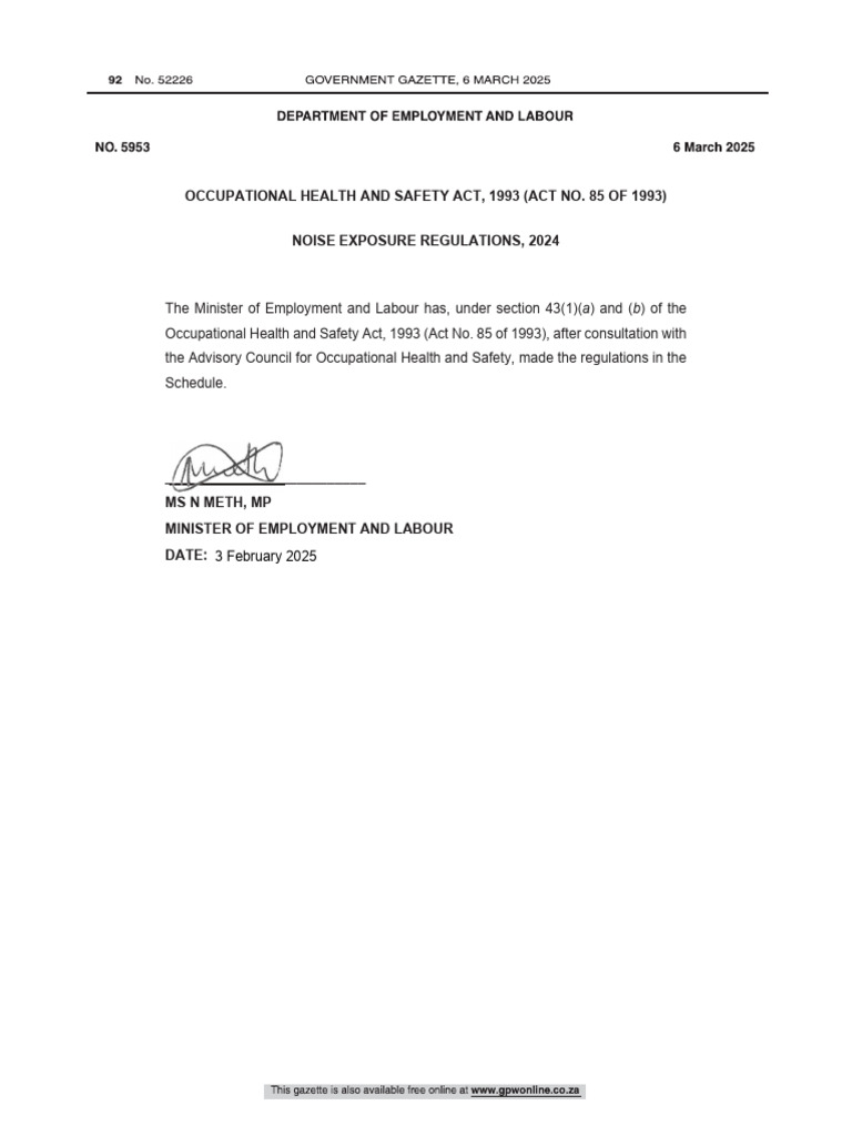 NiHL Revised Legislation | PDF | Noise | Occupational Safety And Health