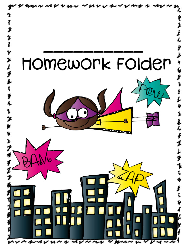 Super Hero Homework Folder Cover | PDF