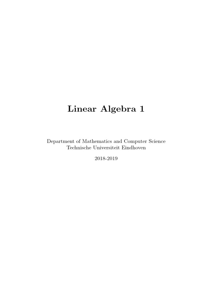 LinearAlgebra1-LectureNotes2018 (1) | PDF | Complex Number ...