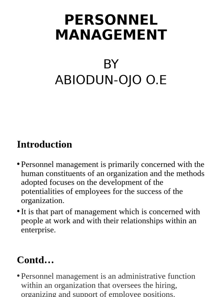 Personnel Management | PDF | Human Resource Management | Human Resources