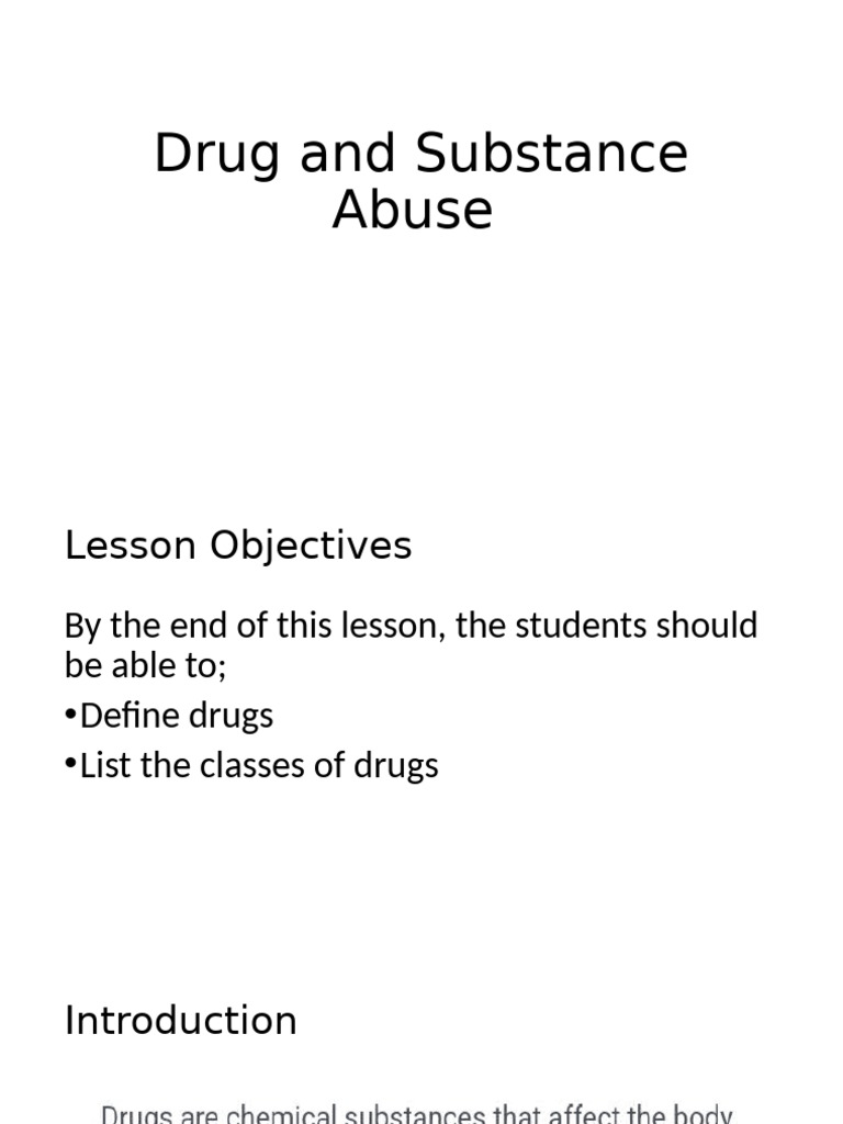 Drug and Substance Abuse | PDF