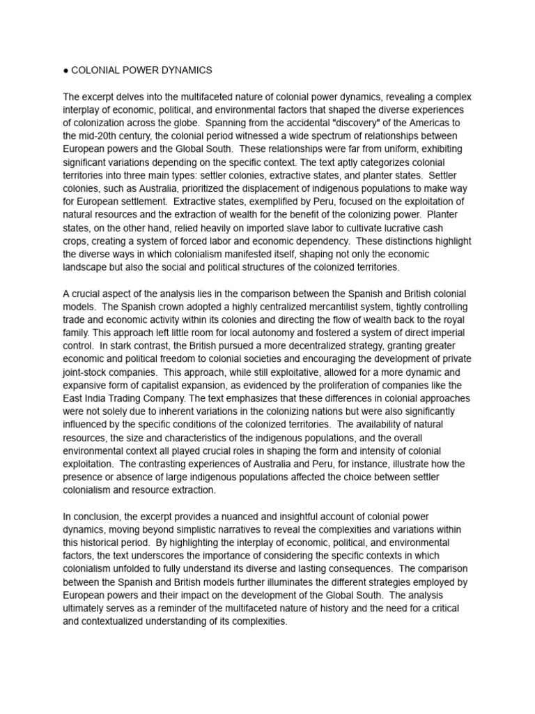 Contemporary World Reflection | PDF | Colonialism | Structural Adjustment