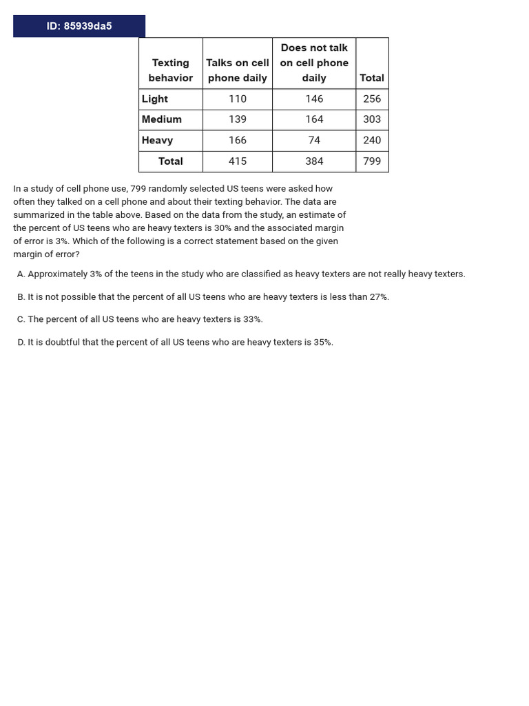 Problem-Solving and Data Analysis (Page 1) | PDF | Text Messaging | Mean