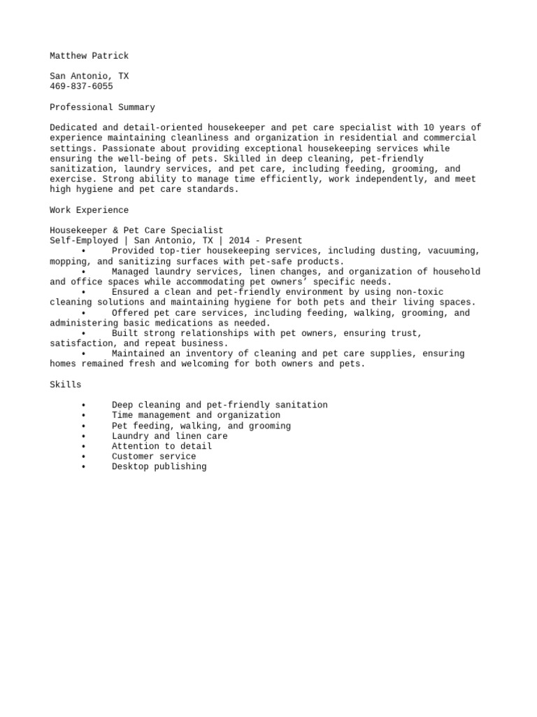 Matthew Patrick CV | PDF