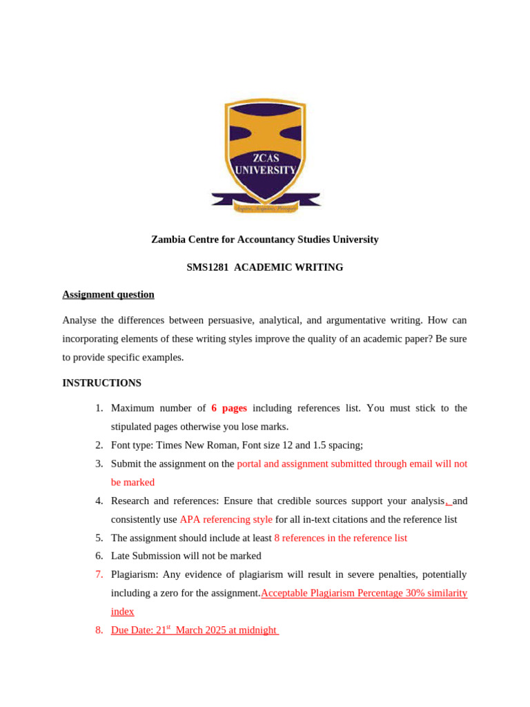 Academic Writing Assignment | PDF