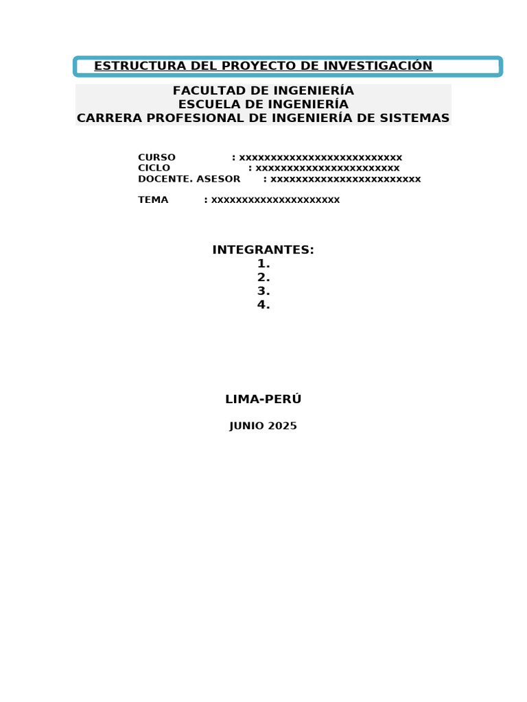 Estructura Del Proyecto de Investigación | PDF