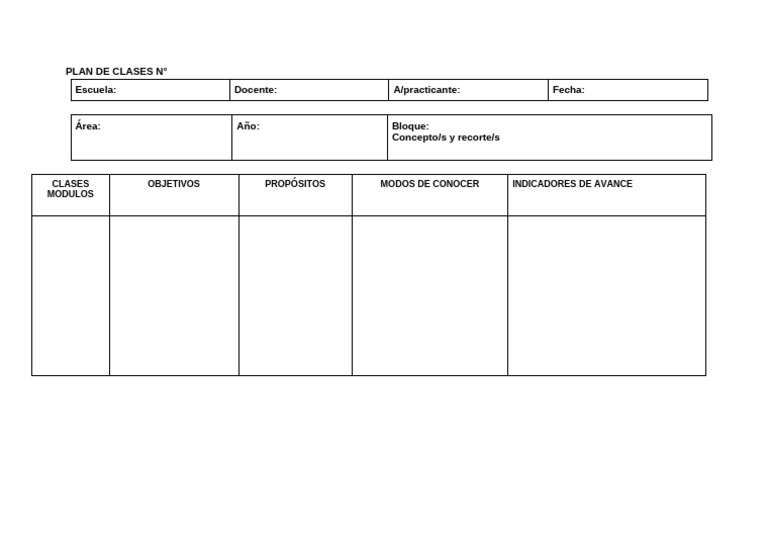 Plan de Clases: Objetivos y Módulos | PDF