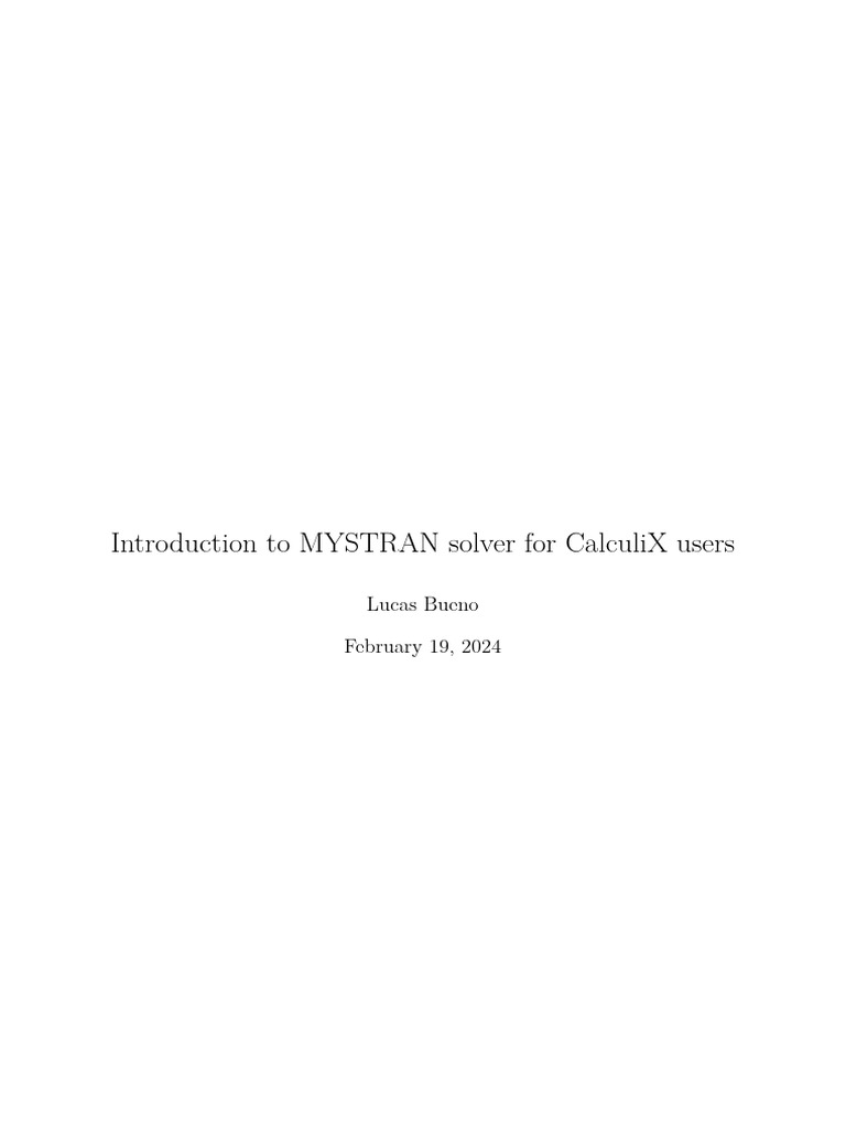 00 Introduction To Mystran For CalculiX Users 20240219 | PDF | Force ...