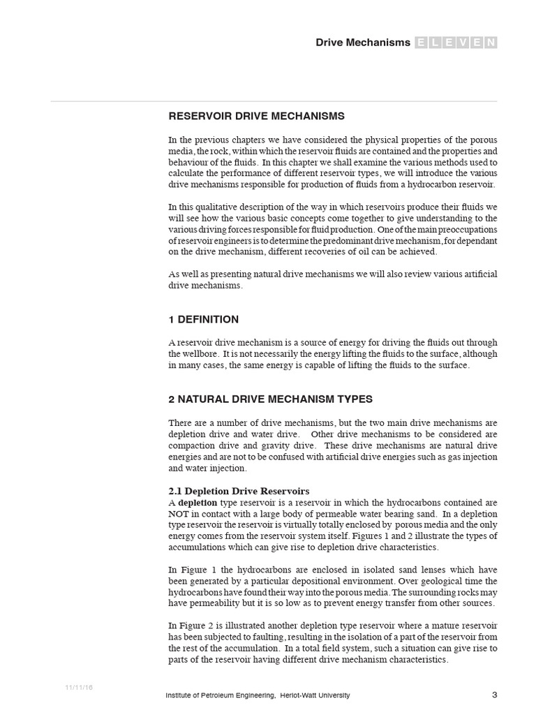 Drive Mech Material | PDF | Petroleum Reservoir | Aquifer