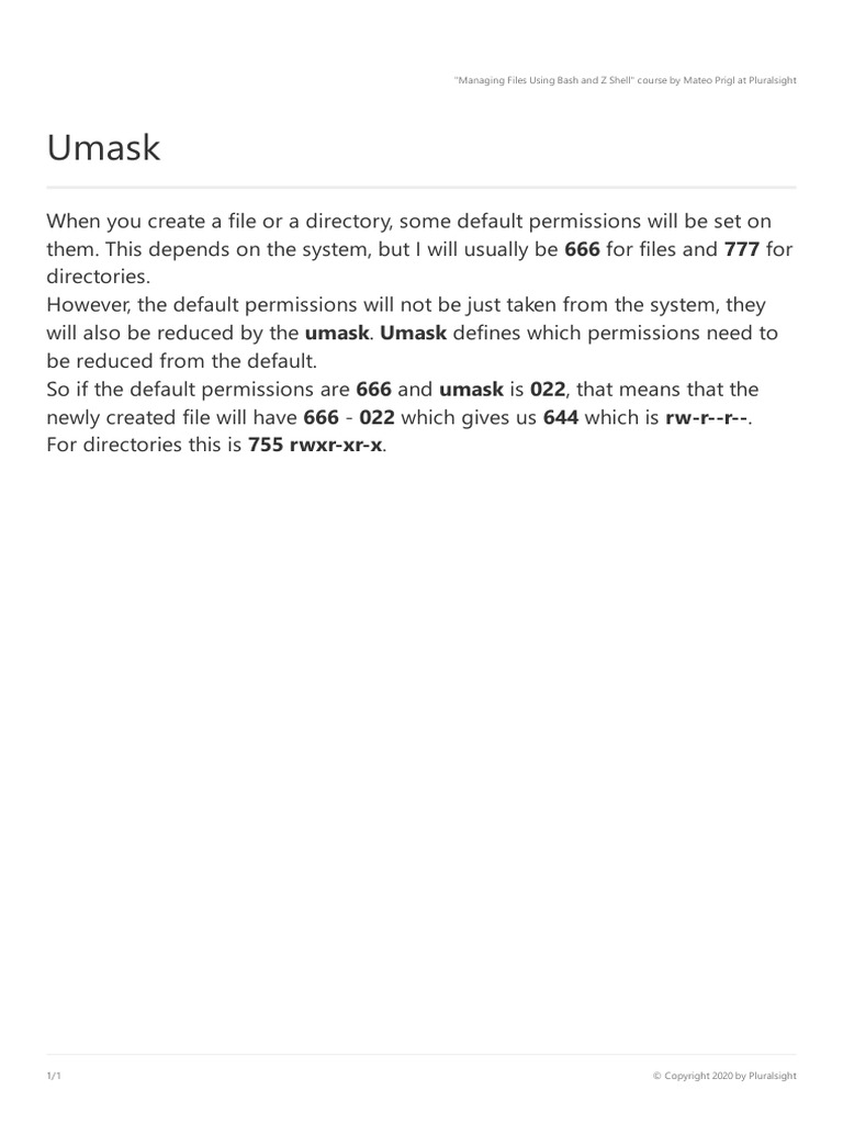 Umask | PDF