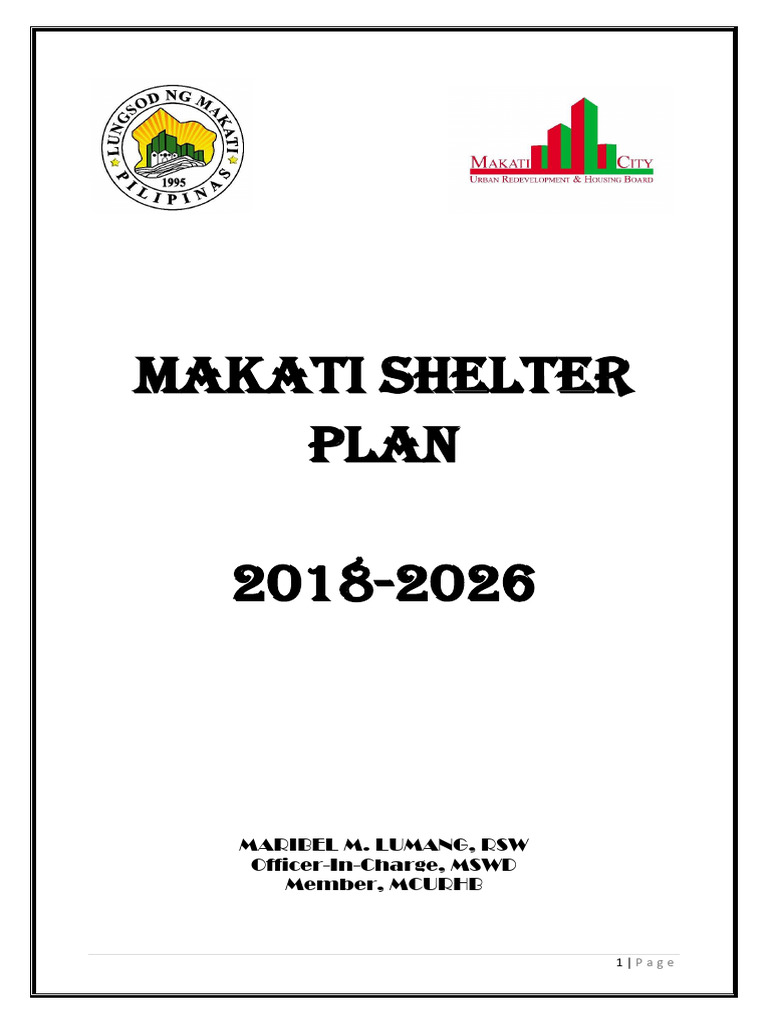 Makati City Shelter Plan | PDF | Real Estate Appraisal | Metro Manila