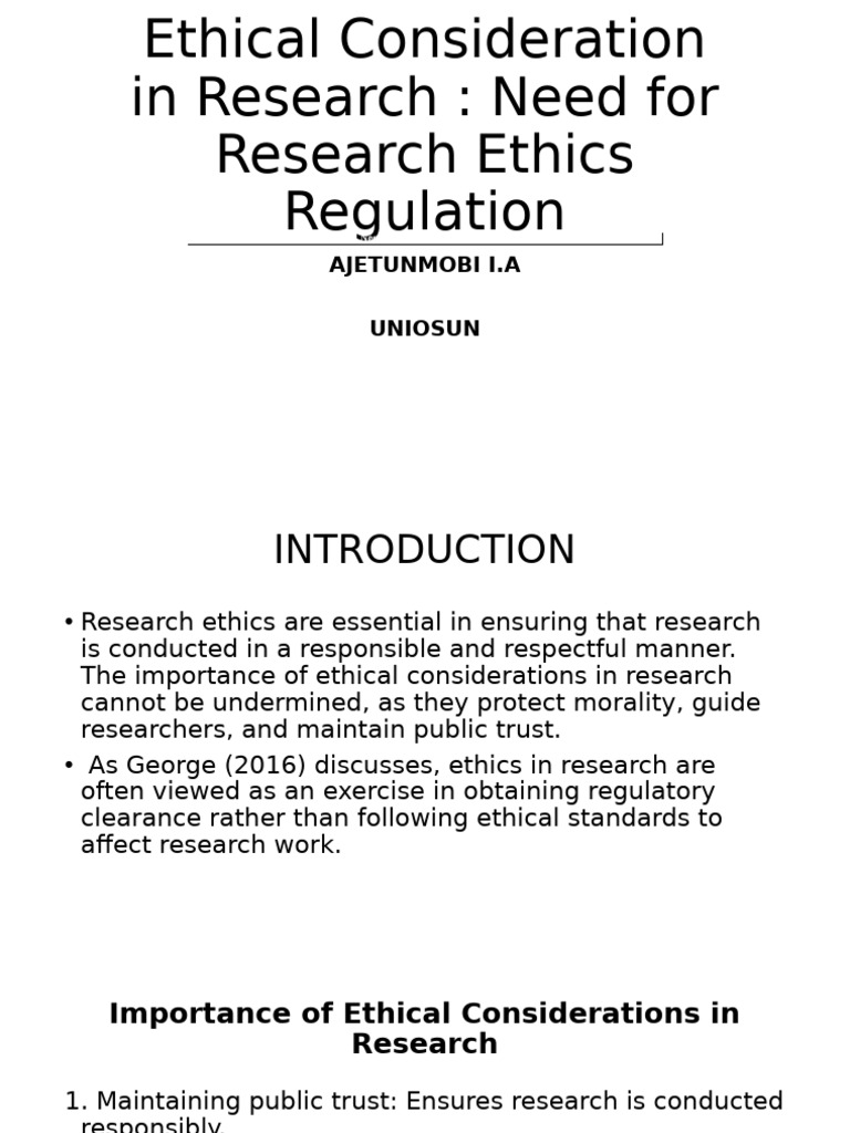 Ethical Consideration in Research 1 | PDF | Institutional Review Board | Informed Consent