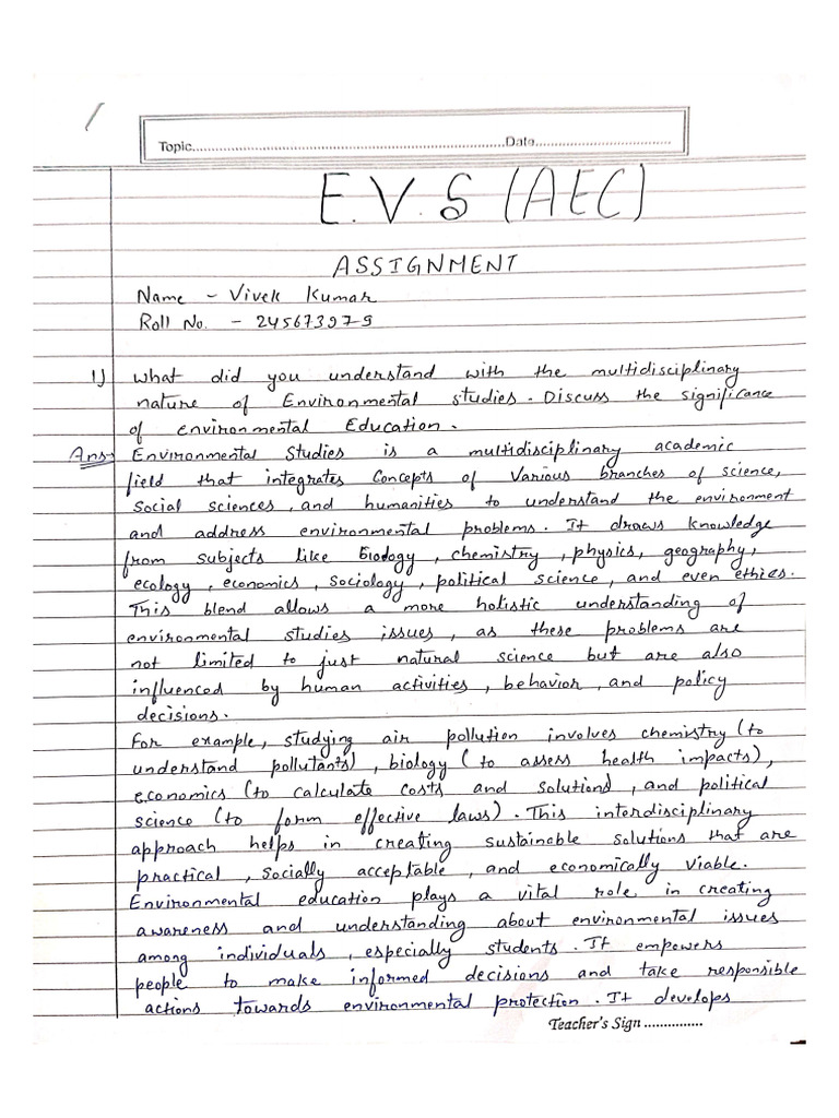 EVS Assignment | PDF