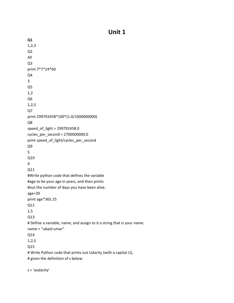 CS101 Udacity Homework | PDF | Control Flow | Parameter (Computer ... CS101 Udacity Homework | PDF | Control Flow | Parameter (Computer ...