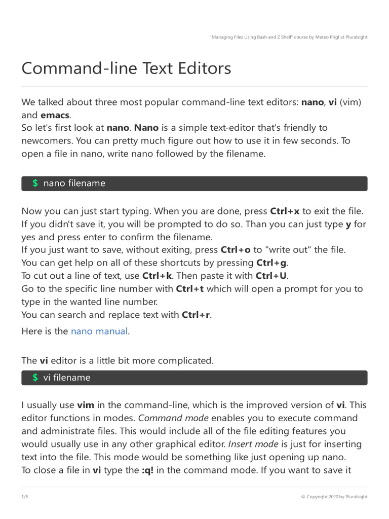 Command-Line Text Editors | PDF | Command Line Interface | Software