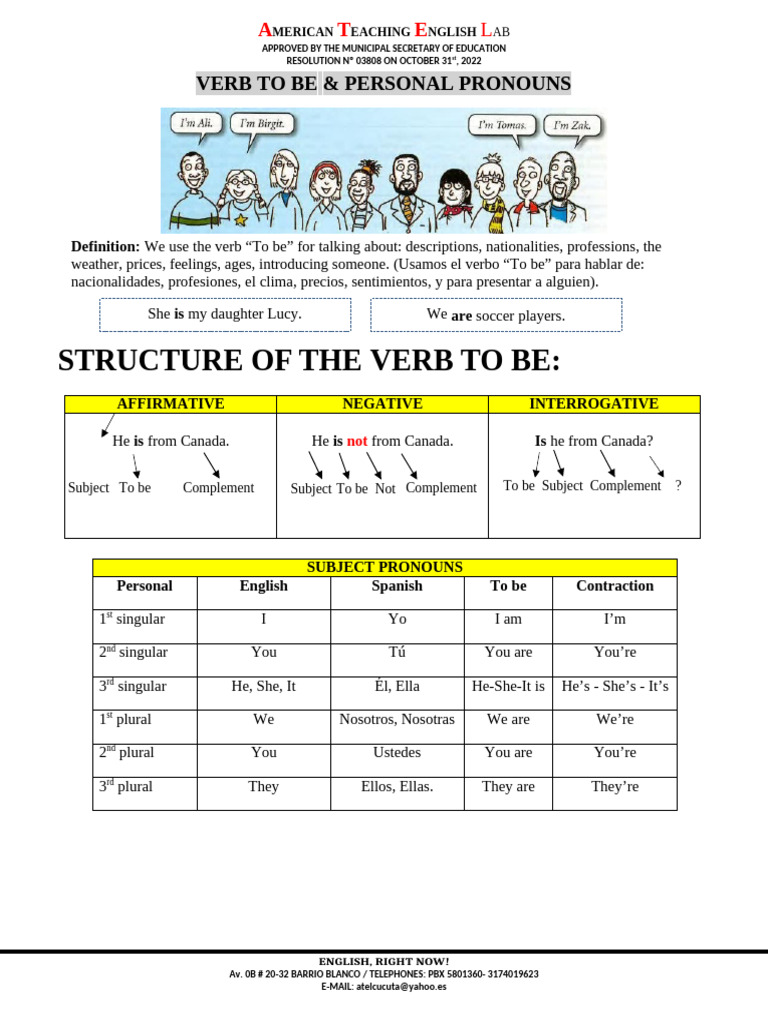 Verb To Be Worksheet - Emmanuel Triana | PDF | Linguistic Typology | Languages