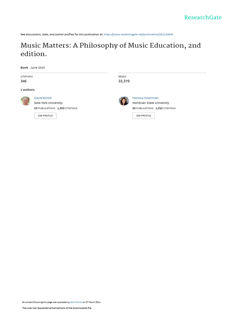 Music Matters: Philosophy of Education | PDF