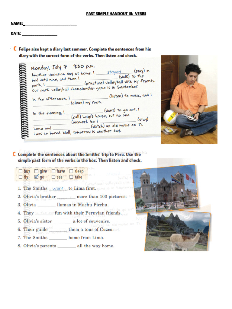 Past Simple Handout Iii | PDF