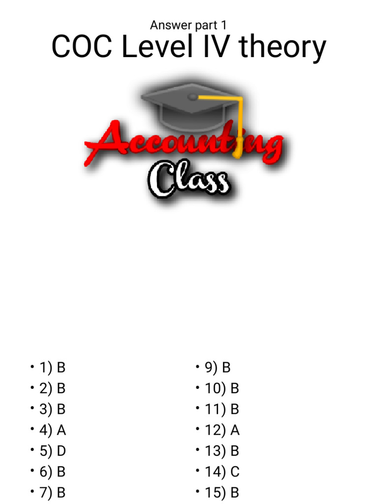 Answer For COC Level IV Theory | PDF