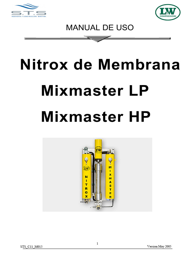 STS - C11 - M013 - Manual Nitrox de Membrana Mixmaster LP & HP | PDF | Gases | Materiales ...
