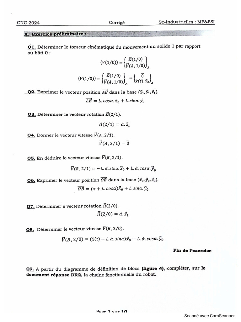 CNC SI 2024-Corrigé | PDF