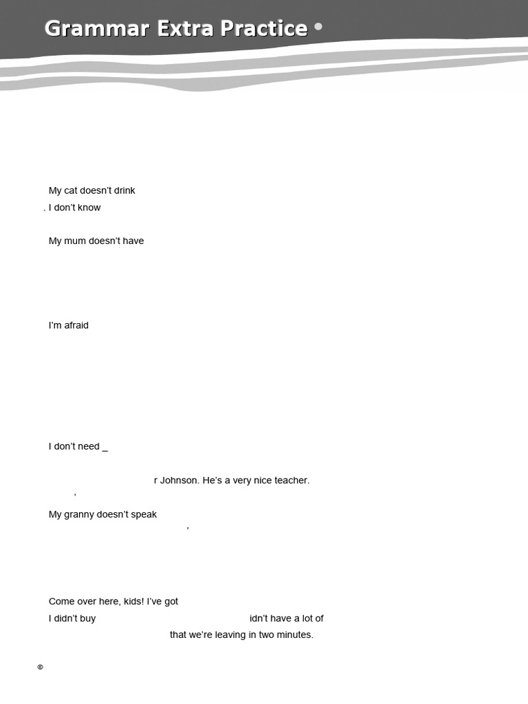 2 Flash6 Grammar Extra Practice 5 | PDF