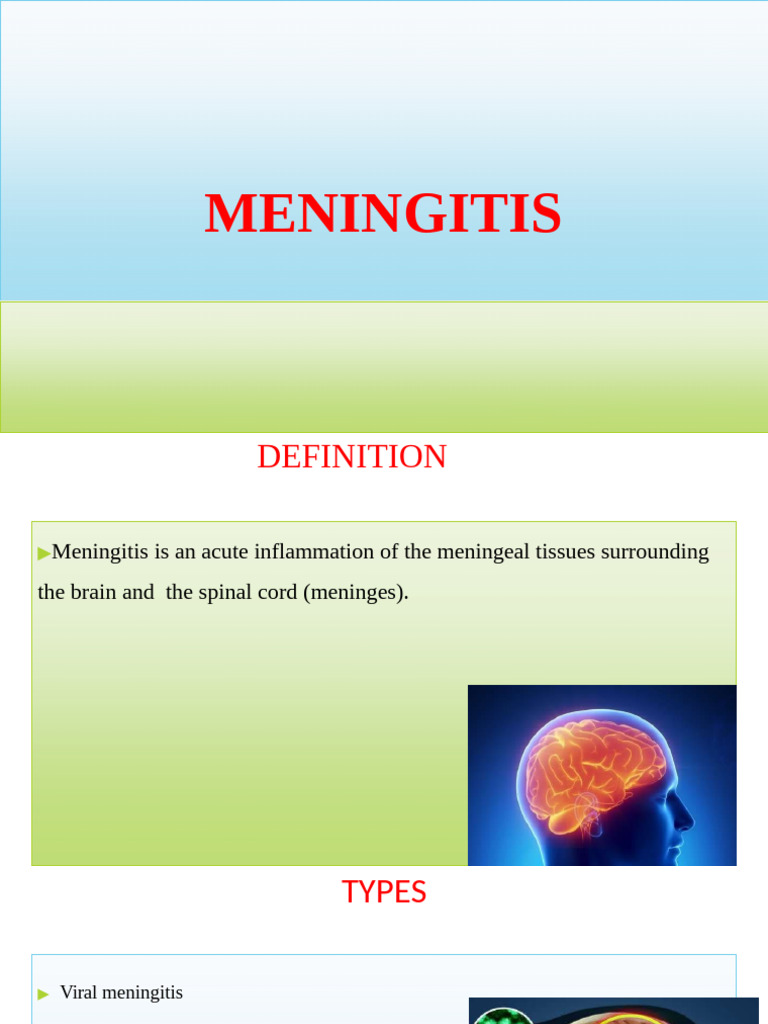 Understanding Meningitis: Types and Management | PDF | Meningitis ...