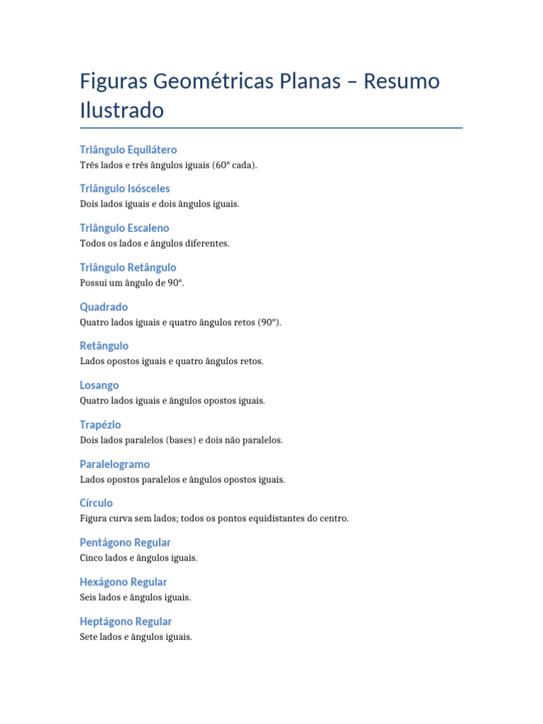 Tipos de Figuras Geométricas Planas | PDF