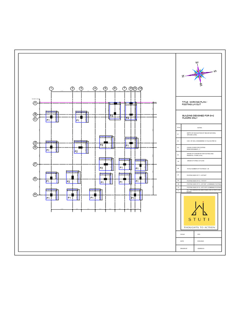 d03 Footing Layout-Model | PDF