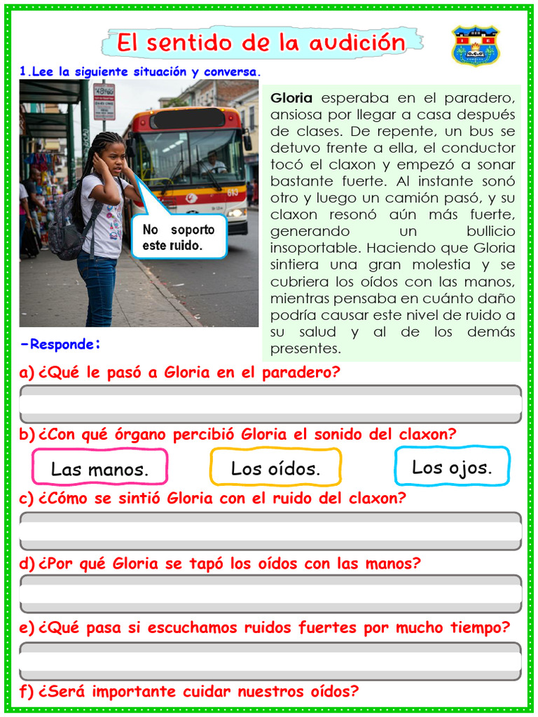 Ficha El Sentido de La Audiciòn | PDF | Escuchando | Órganos sensoriales