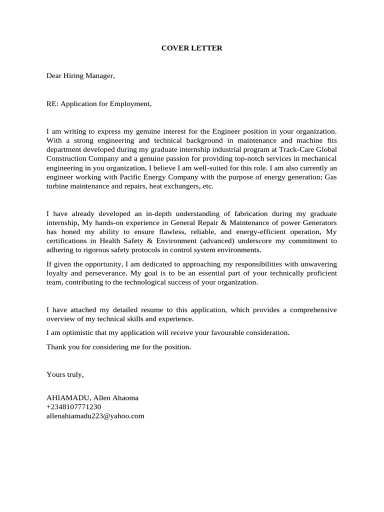 COVER LETTER Allen | PDF