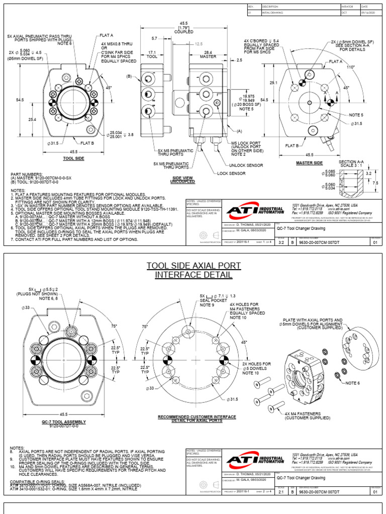 QC-7 Tool Changer Technical Drawing | PDF