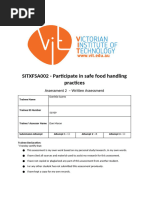 Food Indemnity Form for Hotel Guests | PDF