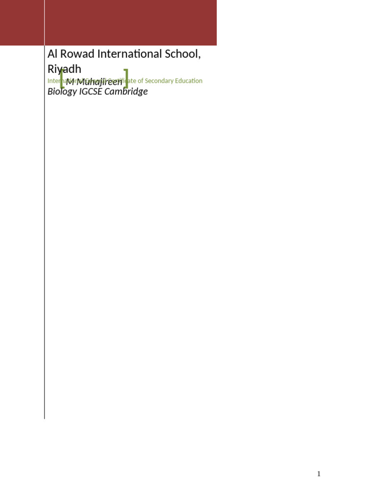 Latest Bio Igcse | PDF | Human Tooth | Glucose
