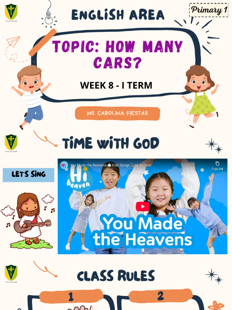 Week 8 - English Class - Primary 1 - I Term 2025 | PDF