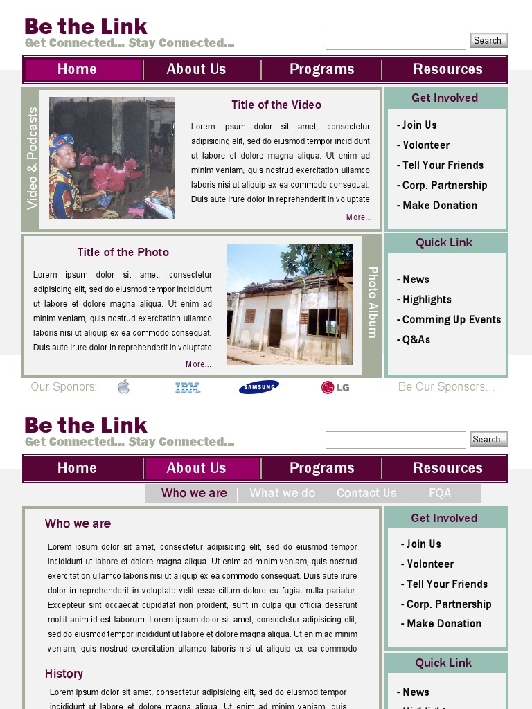 Be The Link: Programs Resources About Us Home | PDF