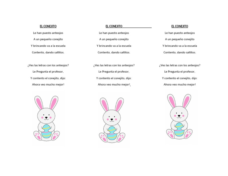 Poema del conejito feliz | PDF