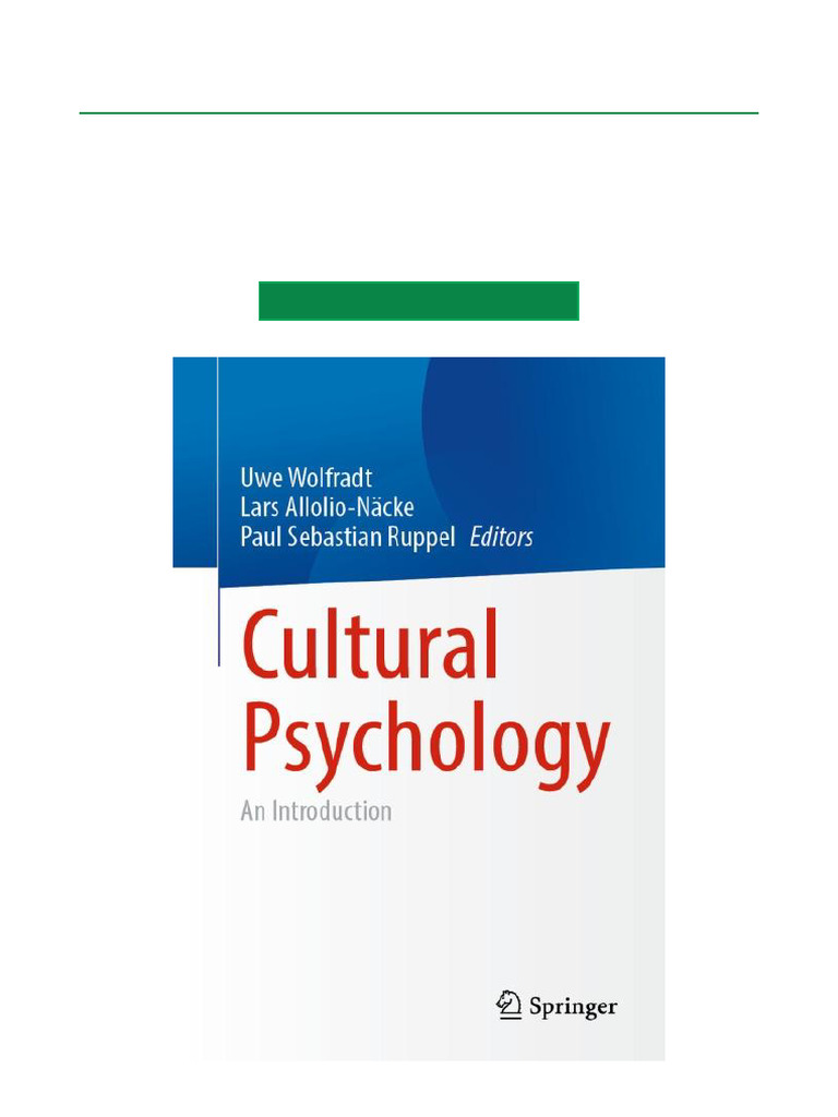 Cultural Psychology: An Overview | PDF | Psychology | Experience