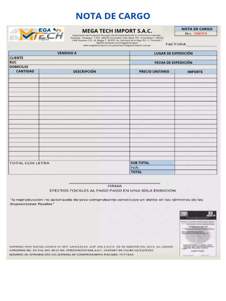 NOTA DE CARGO | PDF