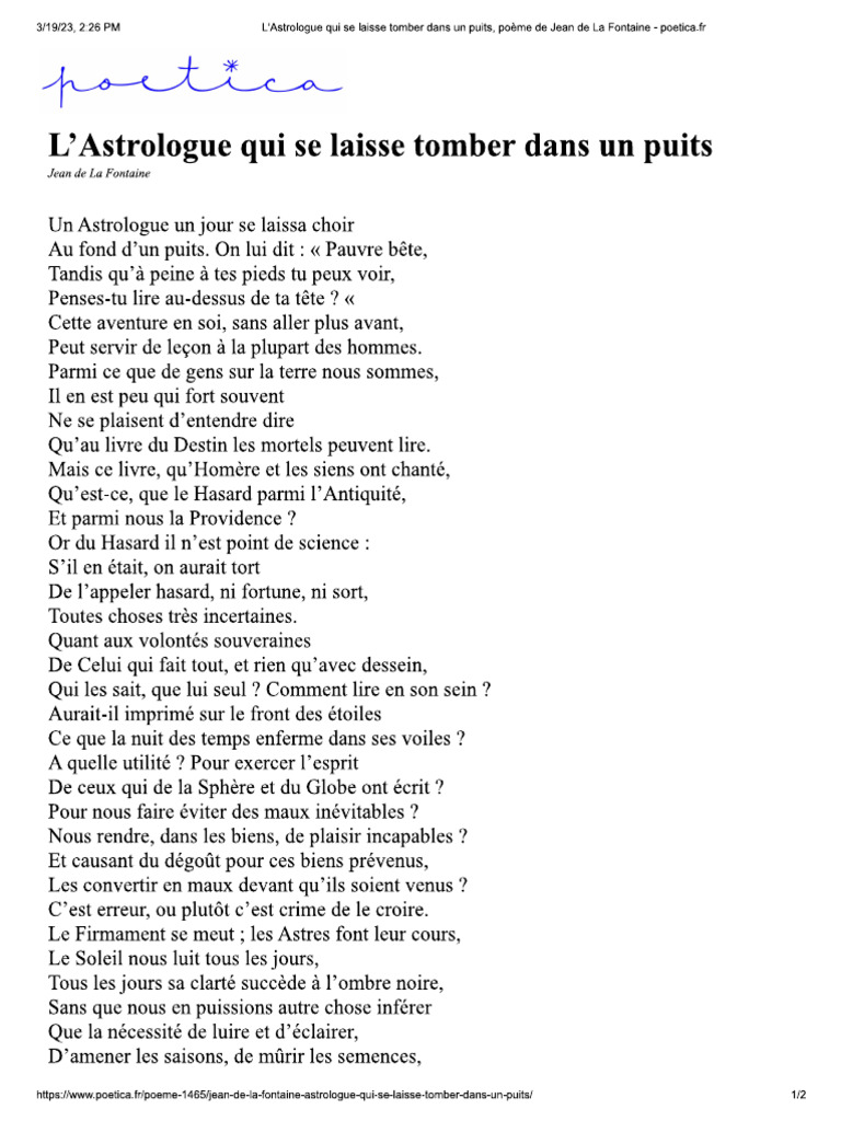 Lafontaine - Astrologue Puit | PDF