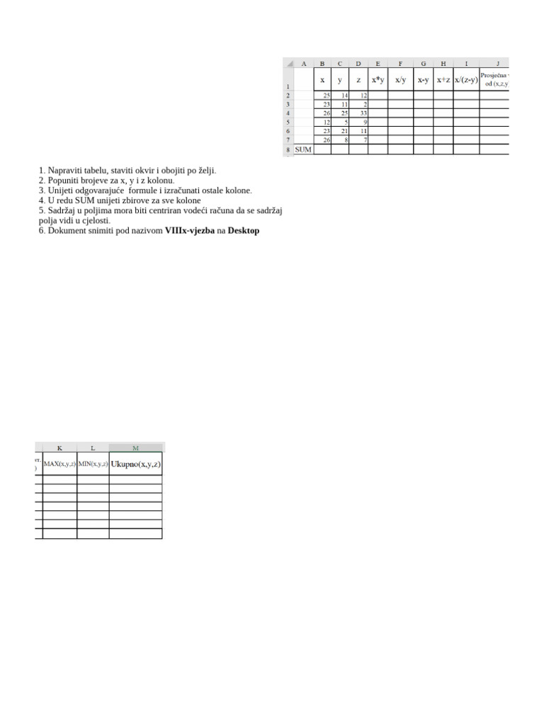 Funkcije VIII Razred Vježba 3 | PDF