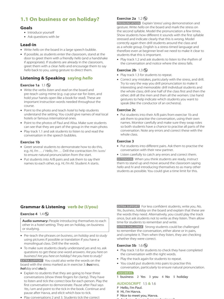 Navigate A1 Beginner Teacher's Notes | PDF