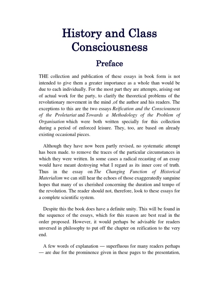 History and Class Consciousness. Preface 1922 | PDF | Dialectic | Karl Marx