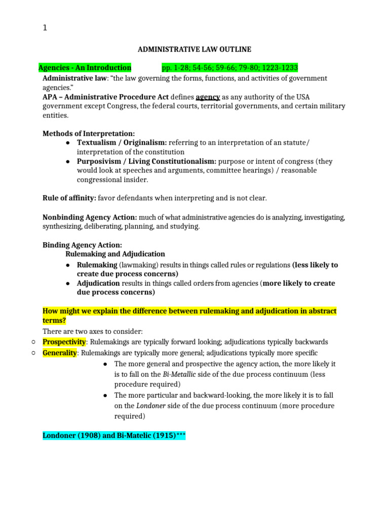 Administrative Law Overview and Principles | PDF | Article Two Of The ...