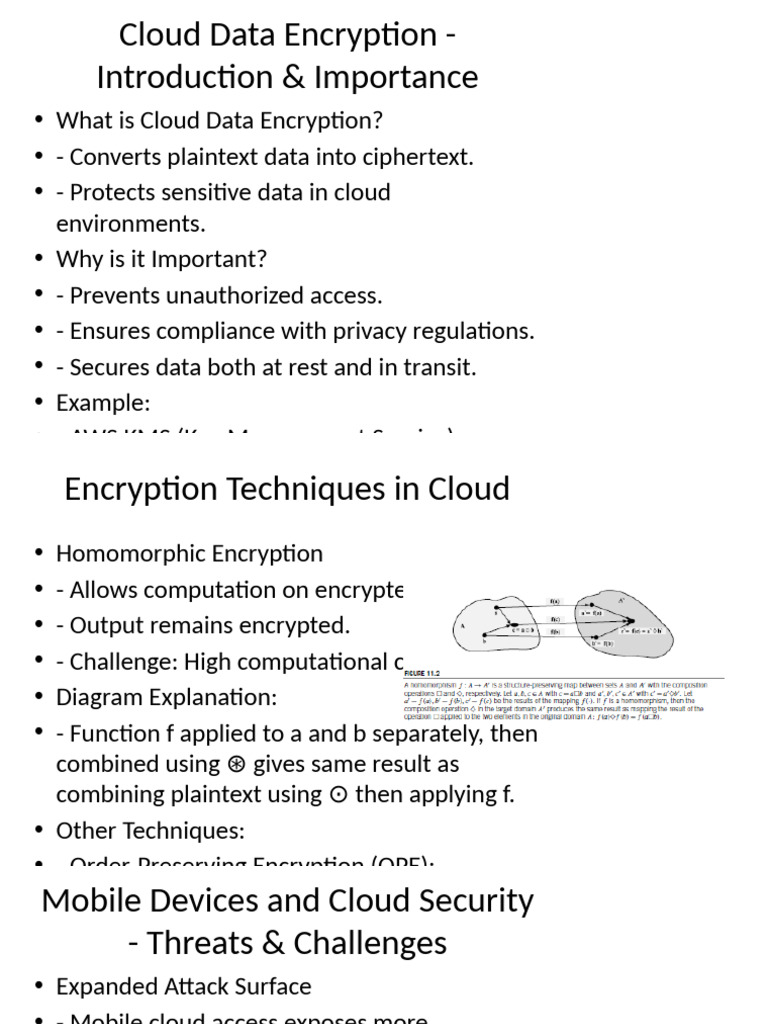 Cloud Data Encryption Mobile Cloud Security Presentation | PDF